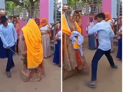 Video रिवाजानुसार छडीने हळूहळू मारता मारता दिराने खरंच नव्या वहिनीची