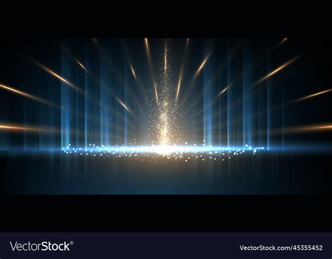 Luxury Golden And Light Blue Glowing Lines Vector Image