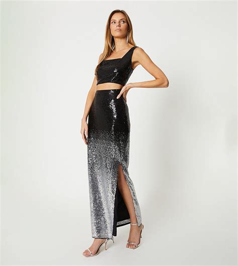 Buy Coast Ombre Sequin Pencil Skirt Co Ord Set In Black 6thstreet Uae