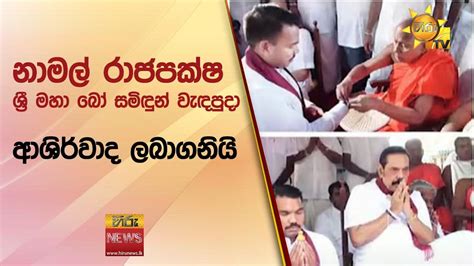 නාමල් රාජපක්‍ෂ ශ්‍රී මහා බෝ සමිඳුන් වැඳපුදා ආශිර්වාද ලබාගනියි Hiru