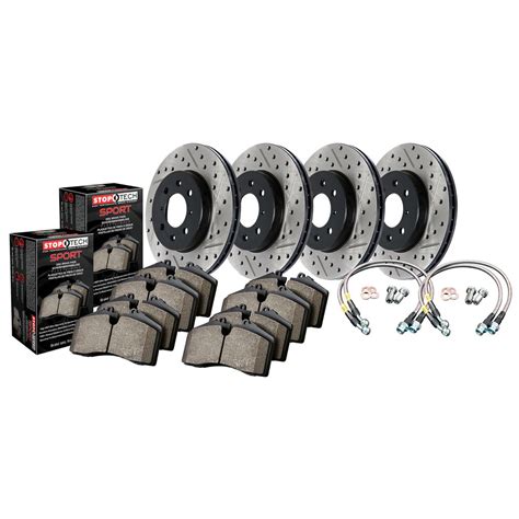 Stoptech 97840014 Sport Disc Brake Pad And Rotor Kit Drilled And