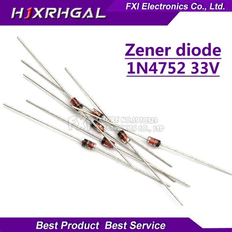 100pcs Zener Diode 1W 33V 1N4752A 1N4752 DO 41 In Diodes From