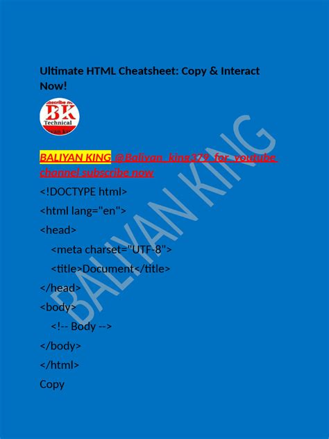 Ultimate Html Cheatsheet Pdf Html Element Html