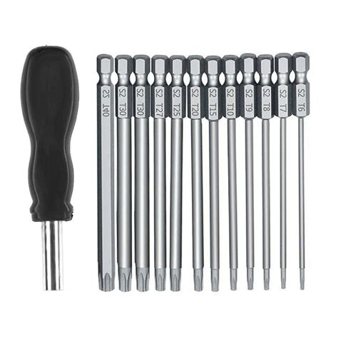 Набор длинных отверток Torx 13 шт. 100 мм, набор магнитных бит Torx T6 ...