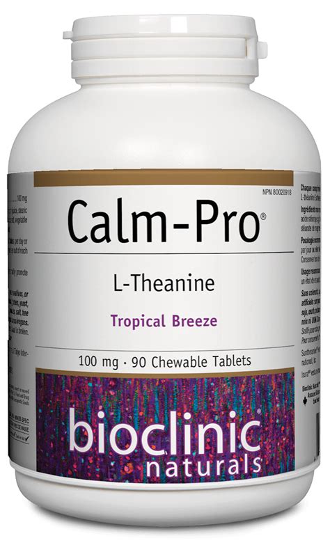 Bioclinic Naturals Calm Pro 100mg Tropical Breeze 90 Chewable Tablets