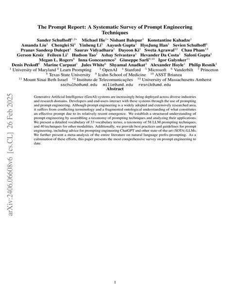 The Prompt Report A Systematic Survey Of Prompt Engineering Techniques AlphaXiv