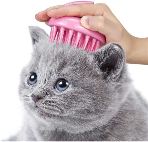 Celemoon Cat Brush With Soft Rubber Pins Washable Silicone Pet Brushes