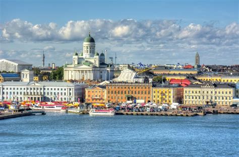Helsinki Skyline And Helsinki Cathedral Finland Stock Image Image Of