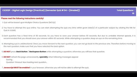 Cs302practical Semester Quiz4 Graded Cs302p Digital Logic