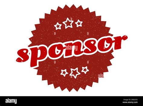 Sponsor Sign Sponsor Round Vintage Retro Label Sponsor Stock Vector