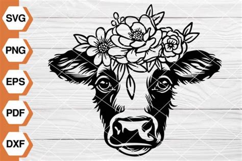 Floral Cow Svg Ep Graphic By Zeecool Jy Creative Fabrica