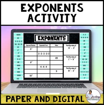 Exponents Google Slides Activity By TeachMrsFigueroa TpT