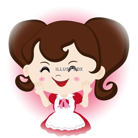 無料イラスト 女の子 おいしい笑顔