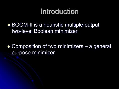 Ppt Two Level Boolean Minimizer Boom Ii Powerpoint Presentation Free