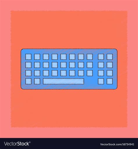 Flat Shading Style Icon Computer Keyboard Vector Image