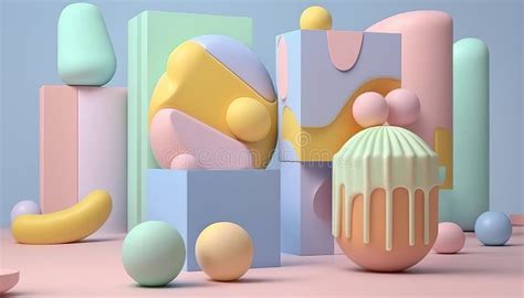 Candy And Ice Cream Composition Ui Ux Background Stock Illustration