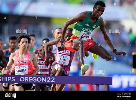 Lamecha Girma Of Ethiopia Wins A Heat In The Men S 3000 Meter