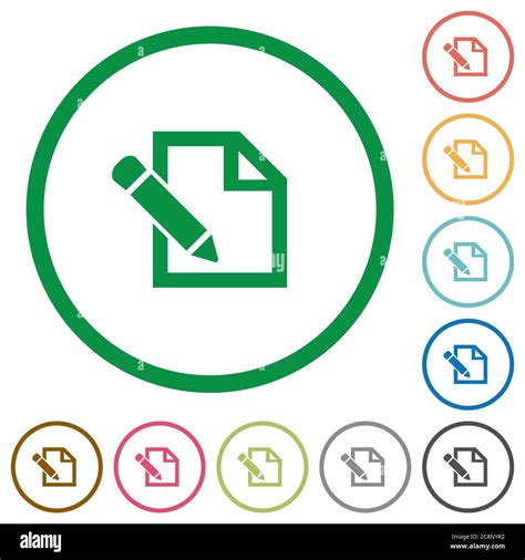 Set Of Edit Color Round Outlined Flat Icons On White Background Stock Vector Image And Art Alamy