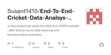 Github Susant1410end To End Cricket Data Analsys Project In This Project We Scarp The Data