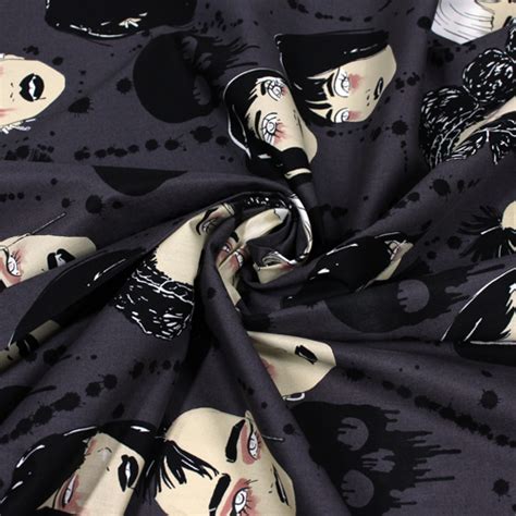 Vamps Punk Goth Spooky Skulls Fabric By Alexander Henry Modes4u