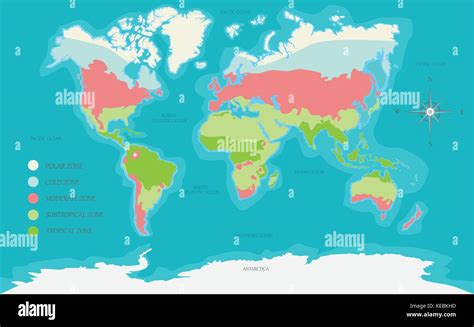Carte Du Monde Très Détaillé Du Climat Vector Illustration Image