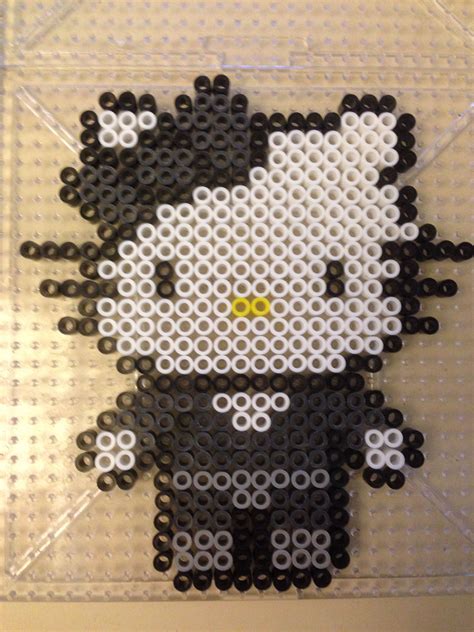 Hello Kitty Black Widow Perler Beads By Jenny Long Easy Perler Beads