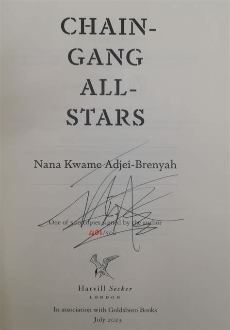 Nana Kwame Adjei Brenyah Chain Gang All Stars Signed Limited Edition