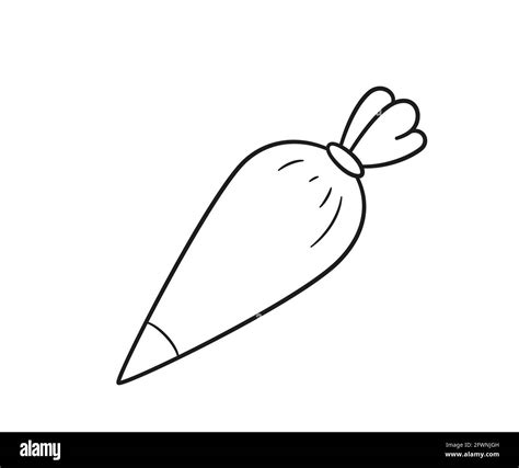 Hand Drawn Pastry Icing Bag With Nozzle Baking Piping Bag Vector