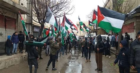 وقفات دعم واسناد لغزة في مخيمات اللاجئين الفلسطينيين في ريف دمشق