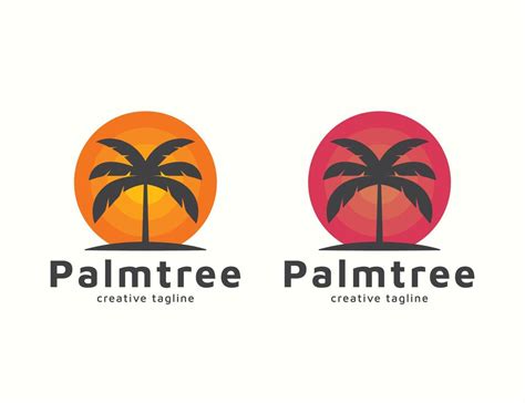 Palme Mit Sonnenlogo Design 7946344 Vektor Kunst Bei Vecteezy