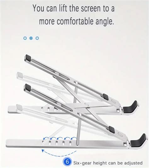 1pc 6도 조정 가능한 노트북 스탠드 접이식 컴퓨터 라이저 인체 공학적 높이 각도 조절 가능 노트북 컴퓨터 Temu Korea