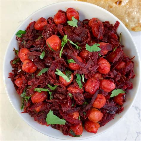 Beetroot And Chickpea Stir Fry Indian Veggie Delight