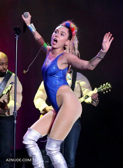 Miley Cyrus Sexy In A Blue Swimsuit At Hilarity For Charity Event In Hollywood October