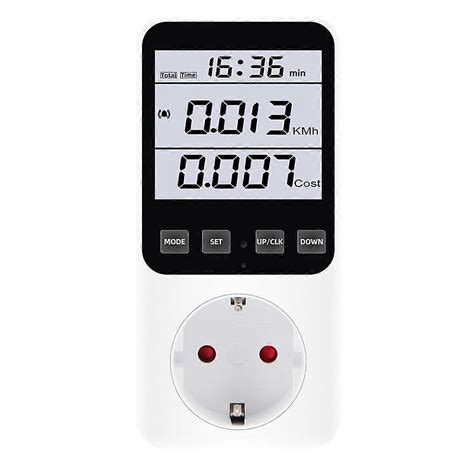 Eu Plug Digital Energy Meter Wattmeter Socket Voltage Power Consumption Ac230v 16a Electricity