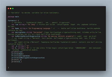 Go Lang Variable Nima Variable Dan Foydalanish By Sarvarbek