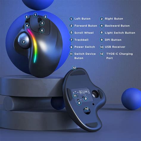 Peious Trackball Mouse Wireless Ergonomic India Ubuy