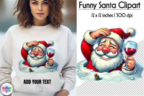 Funny Santa Clause Christmas Clipart Graphic By Designs By Ira