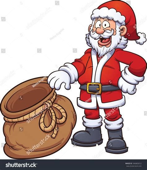 Santa Claus Holding Open Bag Vector Stock Vector Royalty Free