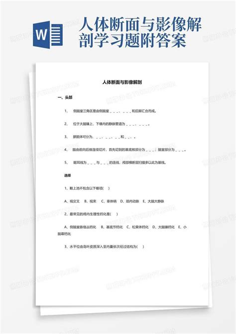 人体断面与影像解剖学习题附答案word模板下载编号laknmzzo熊猫办公