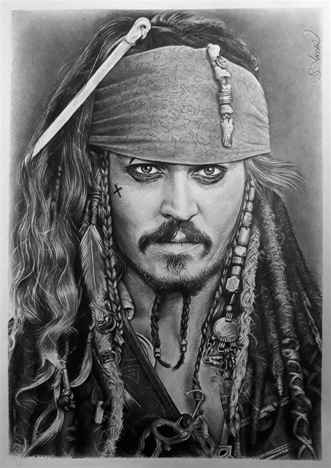 Pencil Drawing Johnny Depp Karakalem Jack Sparrow Dibujo Jack Sparrow