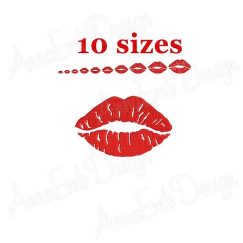 Lips Embroidery Design Lipstick Embroidery Design Machine Etsy