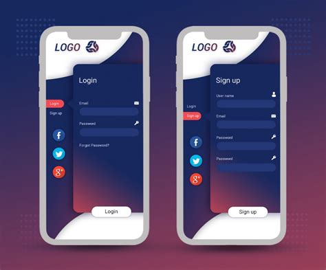 New Login Sign Up Mobile UI PSD For Website Mobile App UI By Psdgang Com