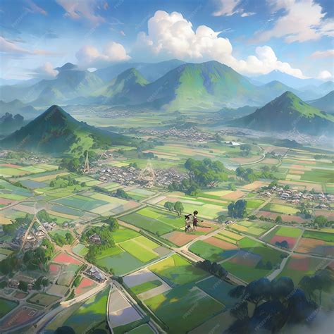 Premium Photo A Beautiful Environment Of Natural Beauty In Ghibli Art