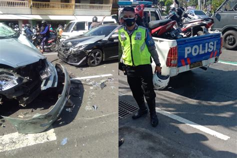 Kecelakaan Beruntun Libatkan Dua Mobil Dan Lima Sepeda Motor Di Jogja