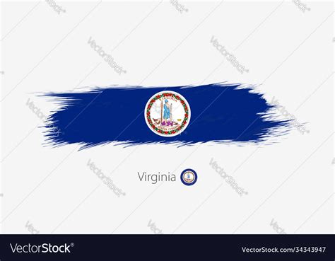 Flag Virginia Us State Grunge Abstract Brush Vector Image