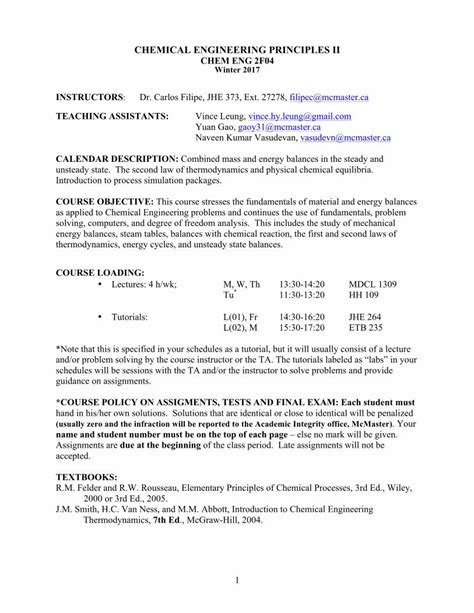 Pdf Chemical Engineering Principles Ii Chem Eng · Chemical