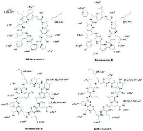 Structure Of Trichormamides A B C And D As Described By Luo Et Al