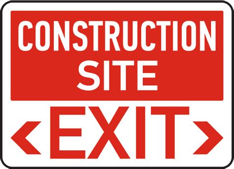 Construction Site Exit Sign Save 10 Instantly
