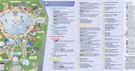 Epcot Guide Map Featuring New Neighborhoods Photoadf 2 Of 2 The