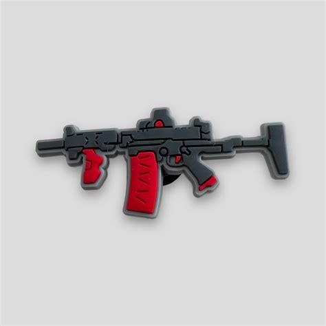 Machine Gun Red Guns Crocs Charms Sports Mode Charms